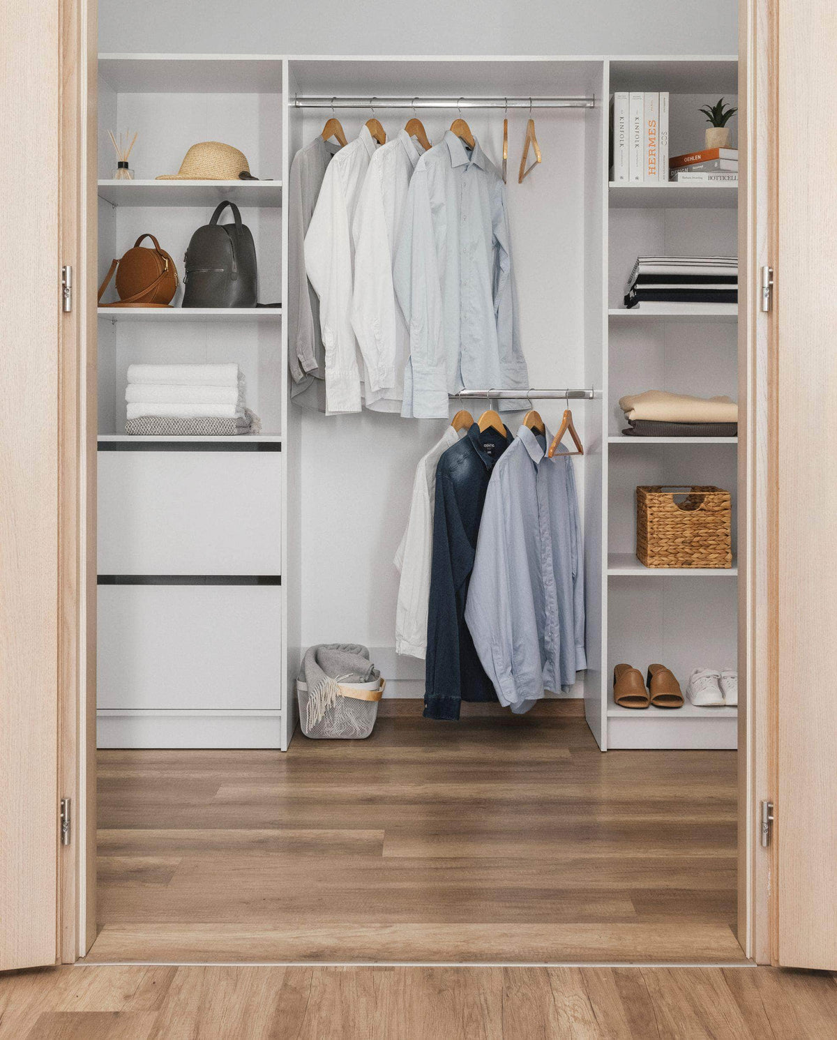 2M Walk In Wardrobe Kit - Classic/ Nordic Ash/Fluted/Hamptons/Natural ...