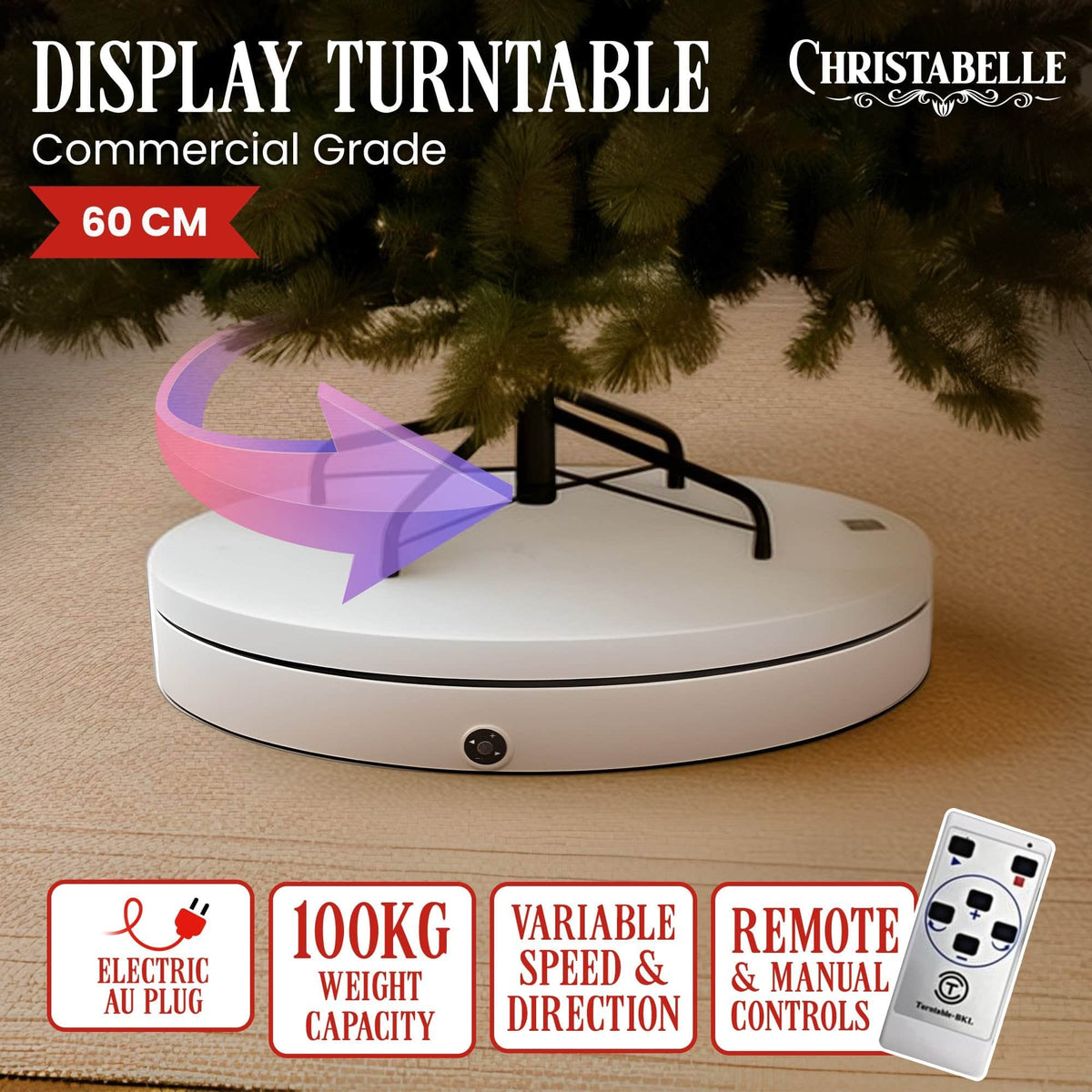 Christabelle 60cm 100kg Electric Rotating Display Turntable – Simple deals