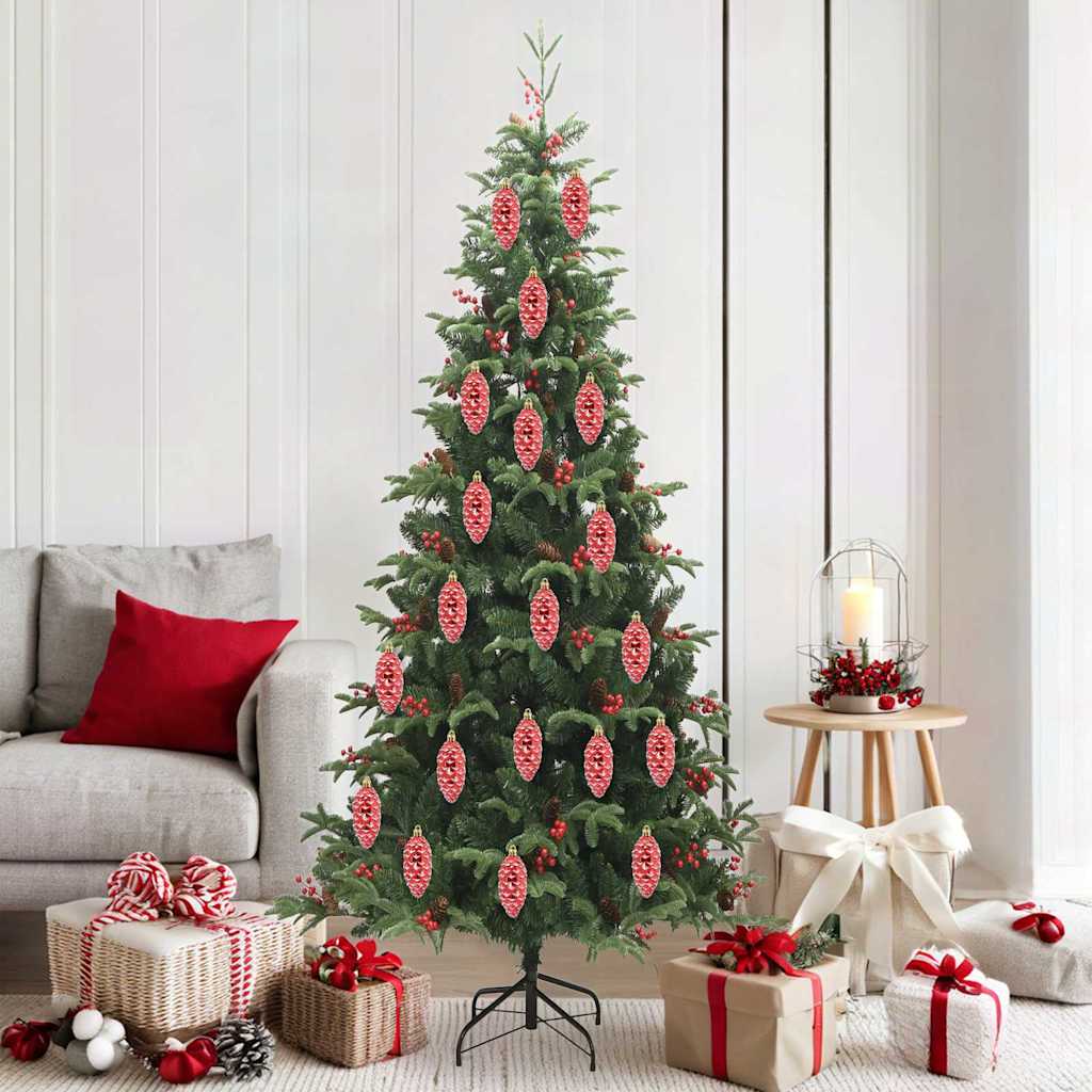 Contemporary Christmas Pine Cone Ball 40 pcs Red - High Quality Build ...