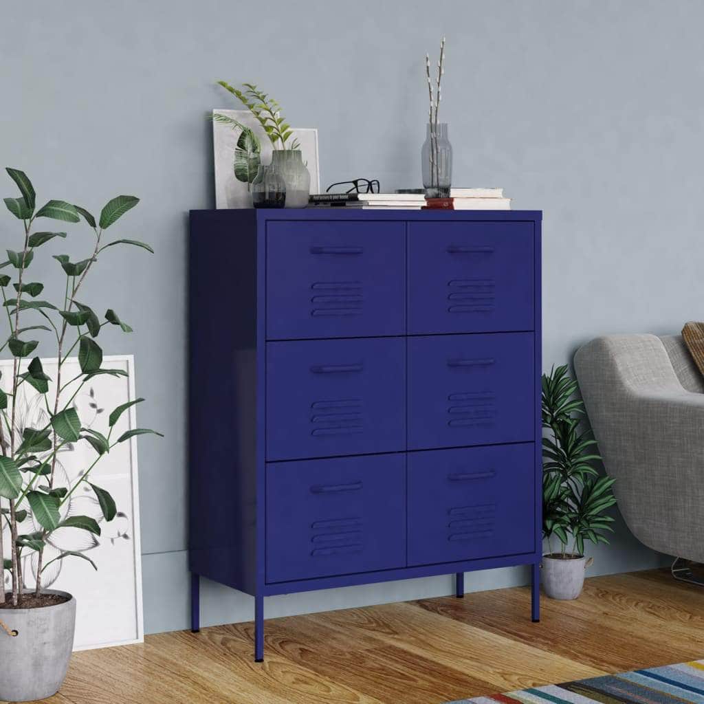 Drawer Cabinet Navy Blue Steel – Simple deals