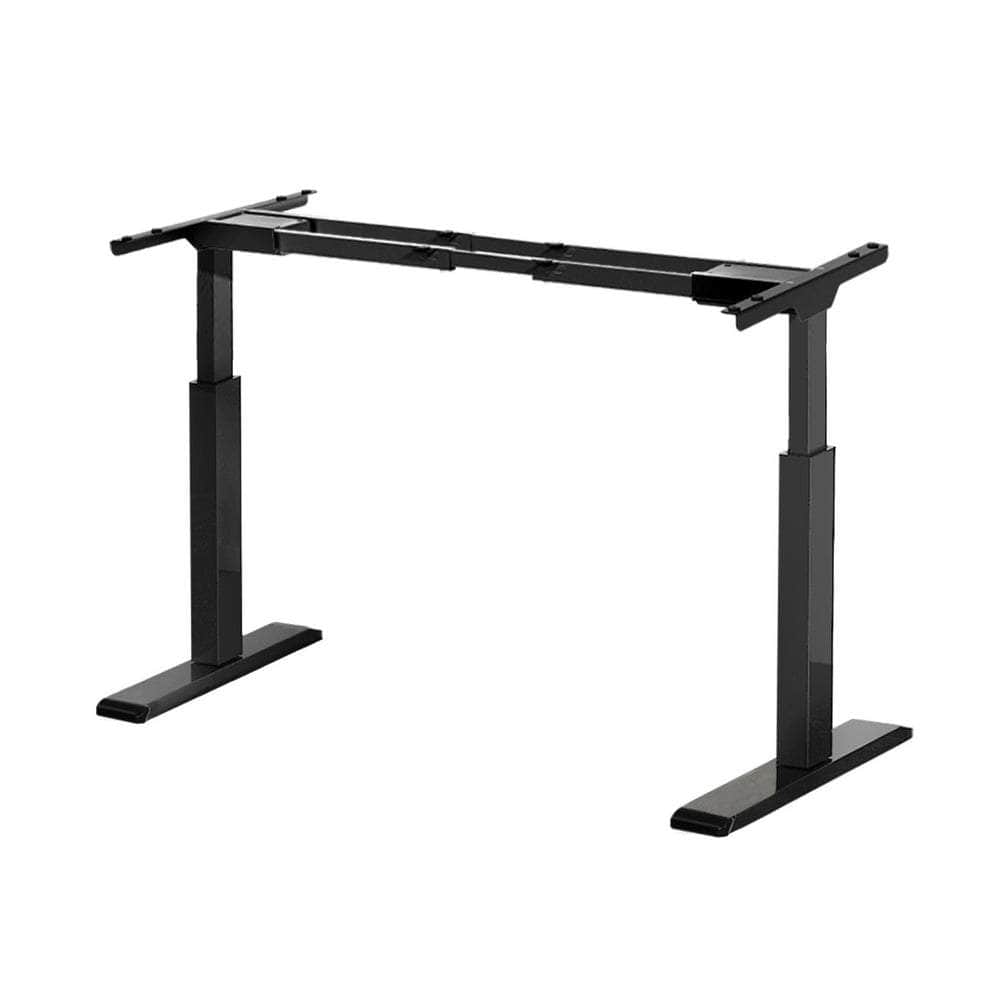 Standing Desk Sit Stand Motorised Adjustable Frame Only Black Dual ...