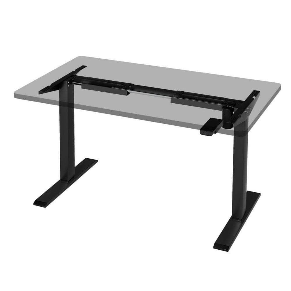 Standing Desk Sit Stand Motorised Height Adjustable Frame Only Black on ...