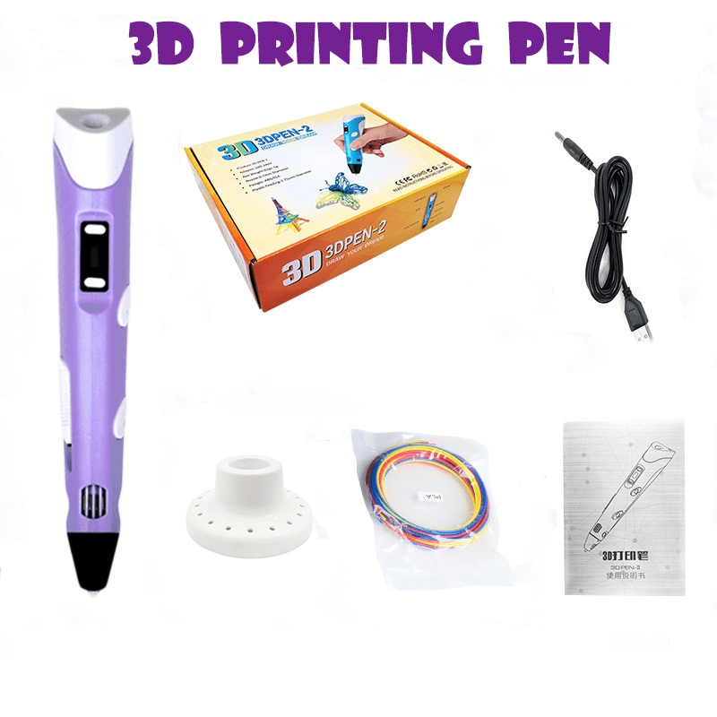 USB 3D Printing Pen Drawing Pen Printer +LCD Screen +3 Free Filaments ...