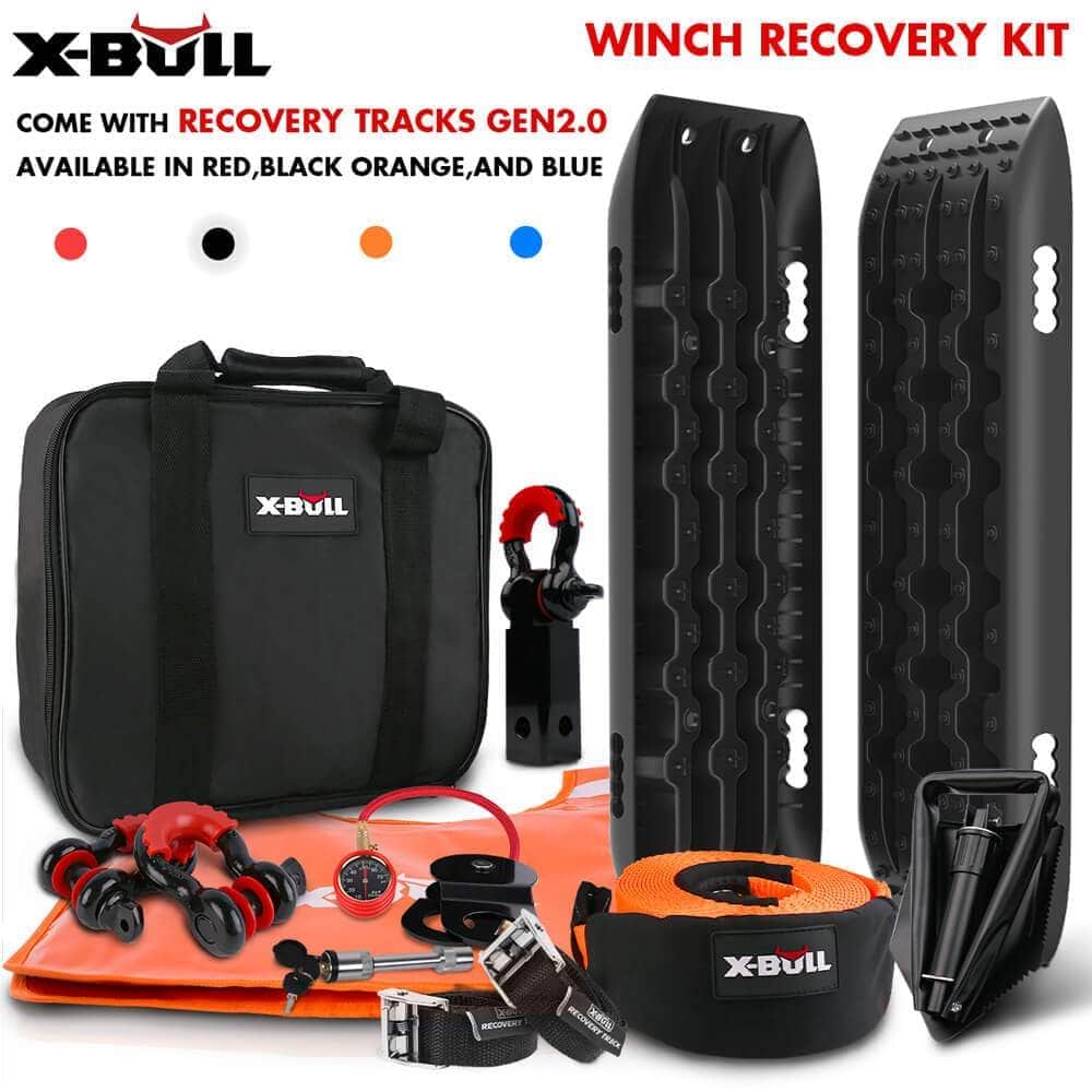 Winch Recovery Kit Snatch Strap Off Road 4WD with Mini Recovery Tracks ...
