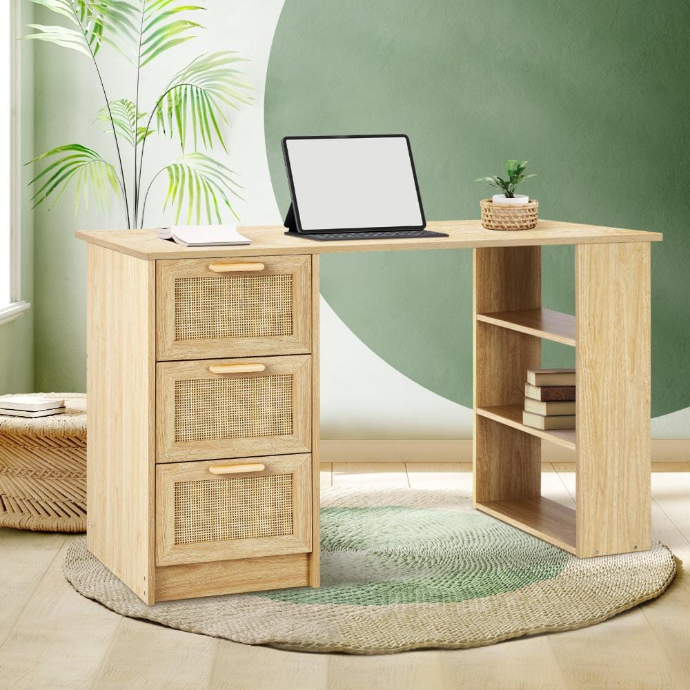 Computer Desk Drawers Storage Shelf Laptop Student Study Office Table ...
